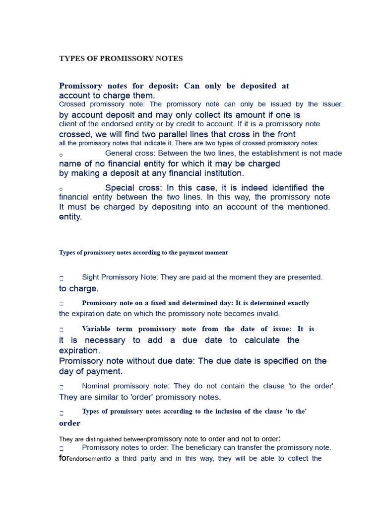 Types of Promissory Note | PDF | Promissory Note | Banks