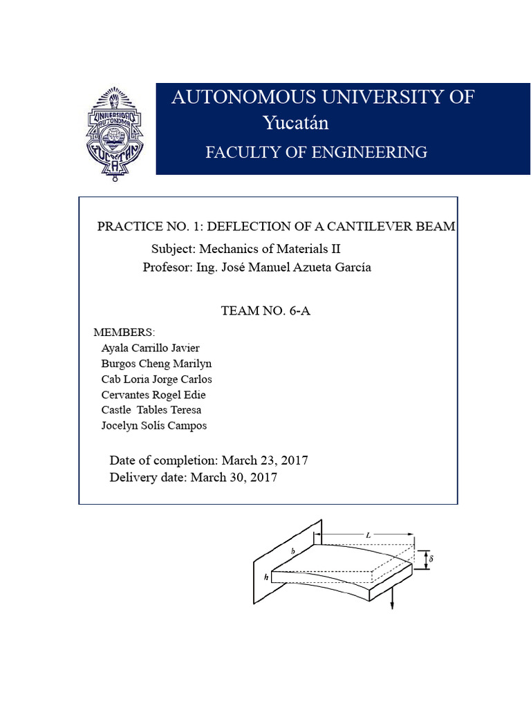 Laboratory Practice - Deflection | PDF | Young's Modulus | Elasticity (Physics)