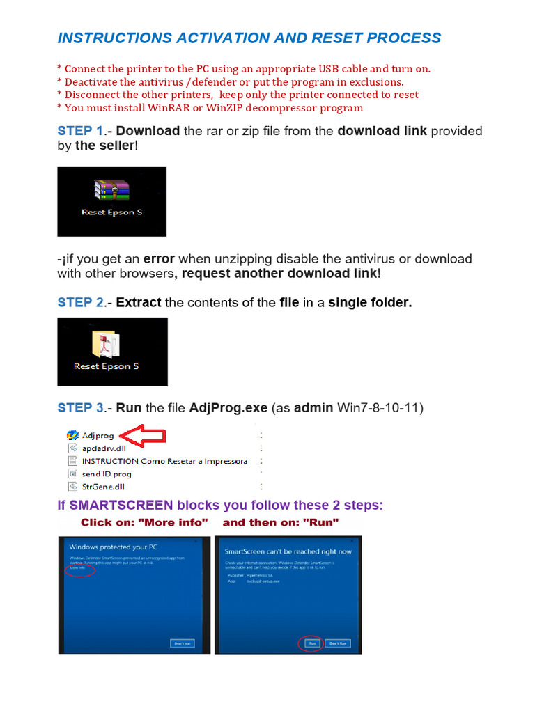 Instructions and Activation En | PDF