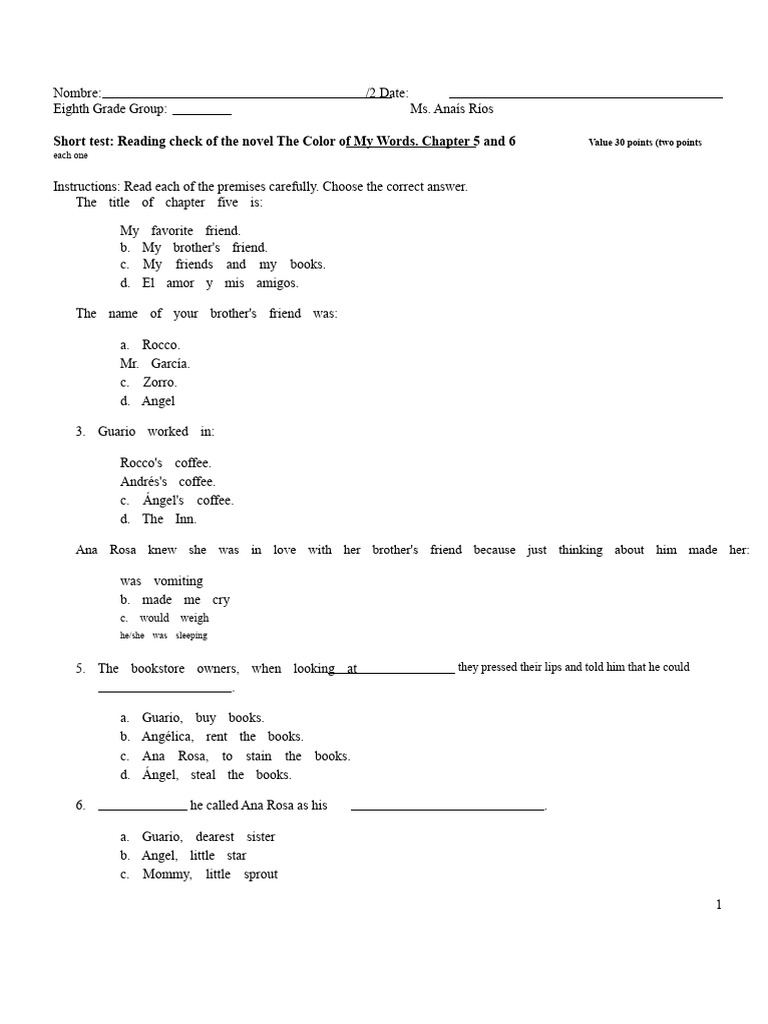 the color of my words 5 and 6 | PDF