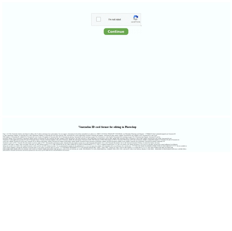 Venezuelan ID card format for editing in Photoshop | PDF | Identity ...