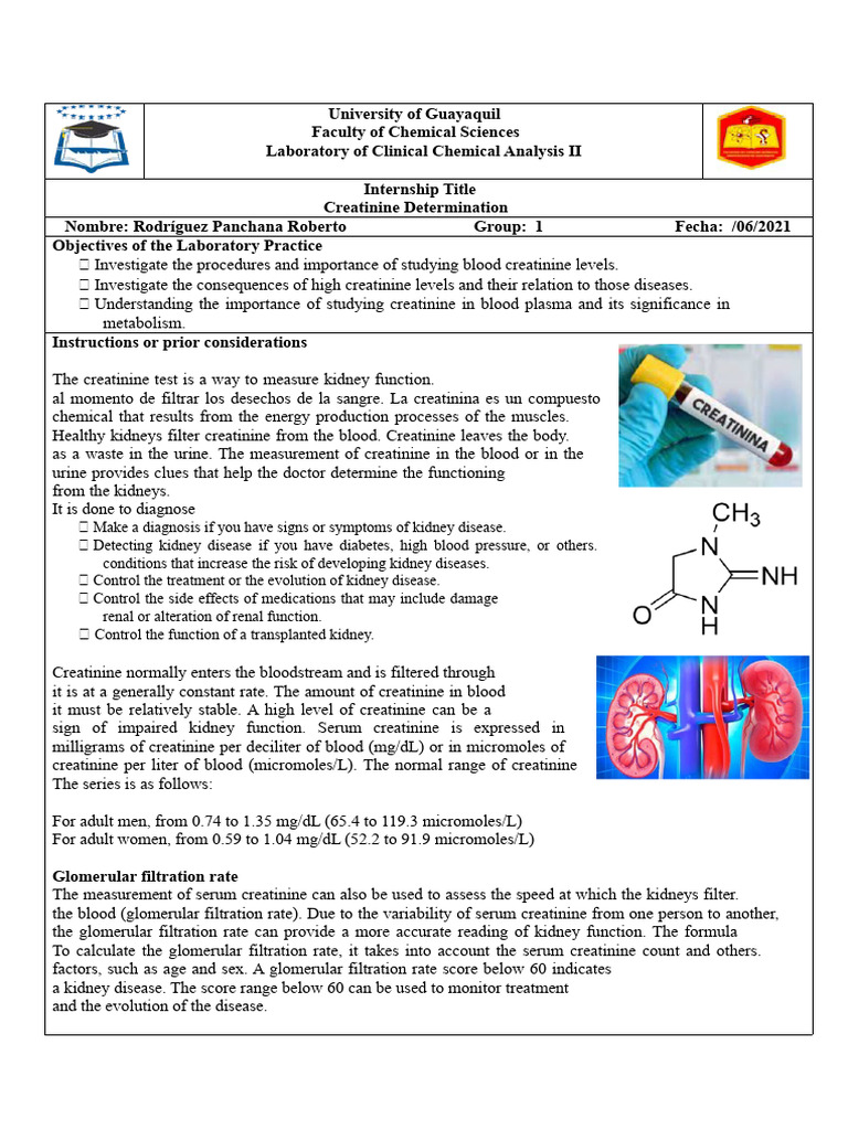 AQC II Report # Determination of Creatinine | PDF | Creatinine | Kidney