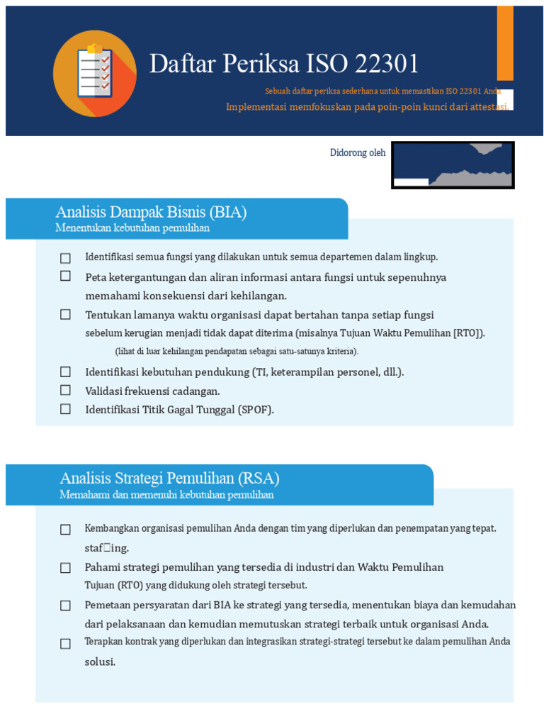 ISO 22301 Checklist PDF | PDF
