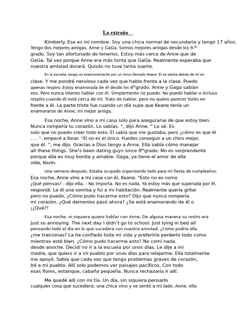 La Extraño, HISTORIA TRISTE | PDF