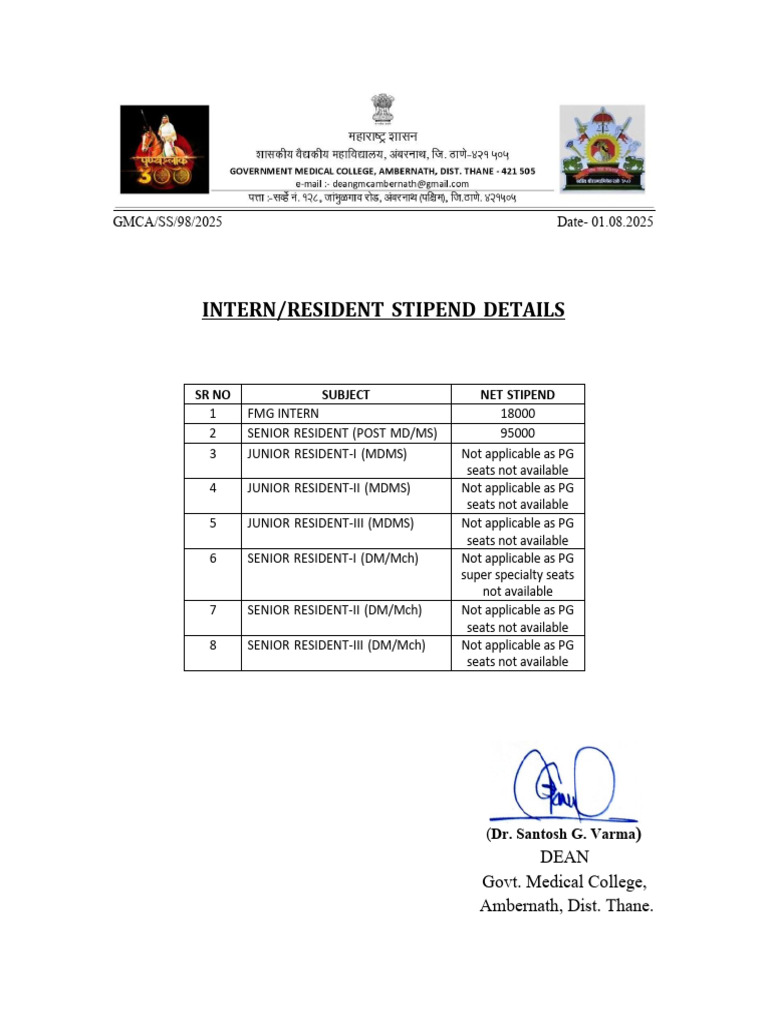 Intern and Resident Stipend Overview | PDF