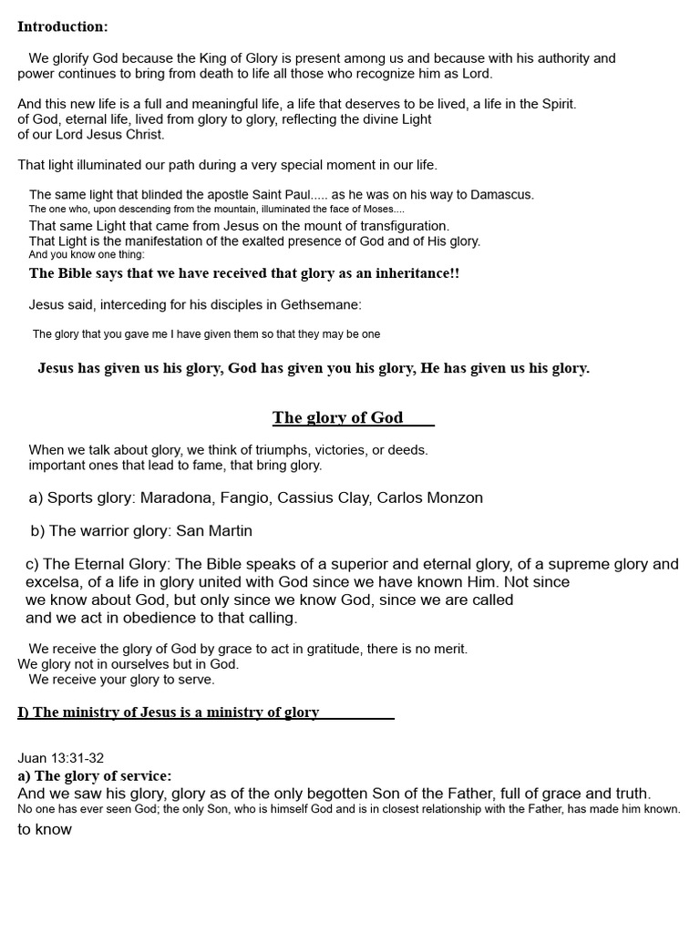 The Glory That You Gave Me, I Have Given Them, That They May Be One ...
