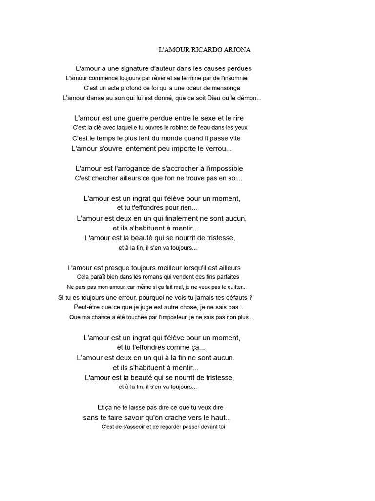 L'amour : entre rêve et désillusion | PDF
