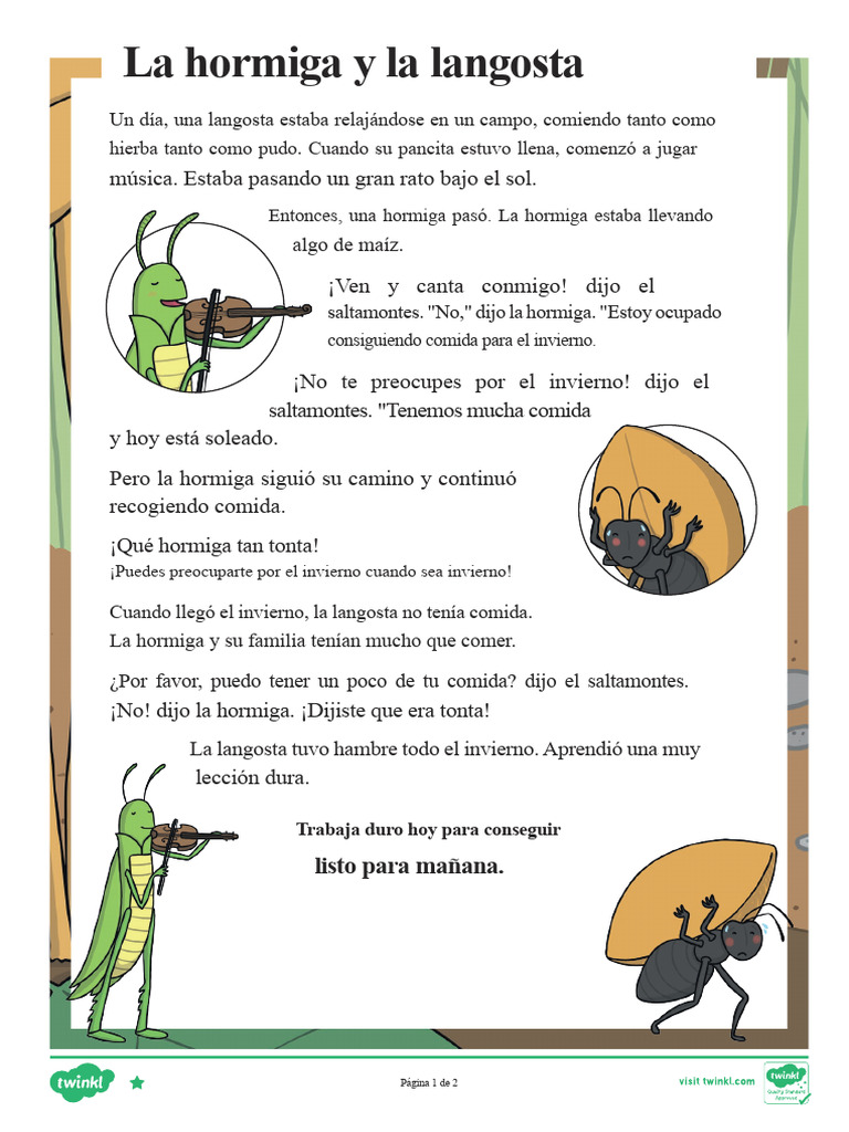La Hormiga y La Cigarra | PDF