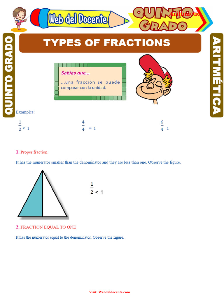 Types of Fractions for Fifth Grade | PDF | Discrete Mathematics ...