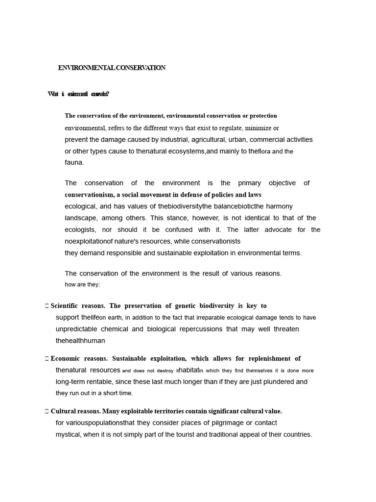 Understanding Environmental Conservation | PDF | Conservation Biology ...