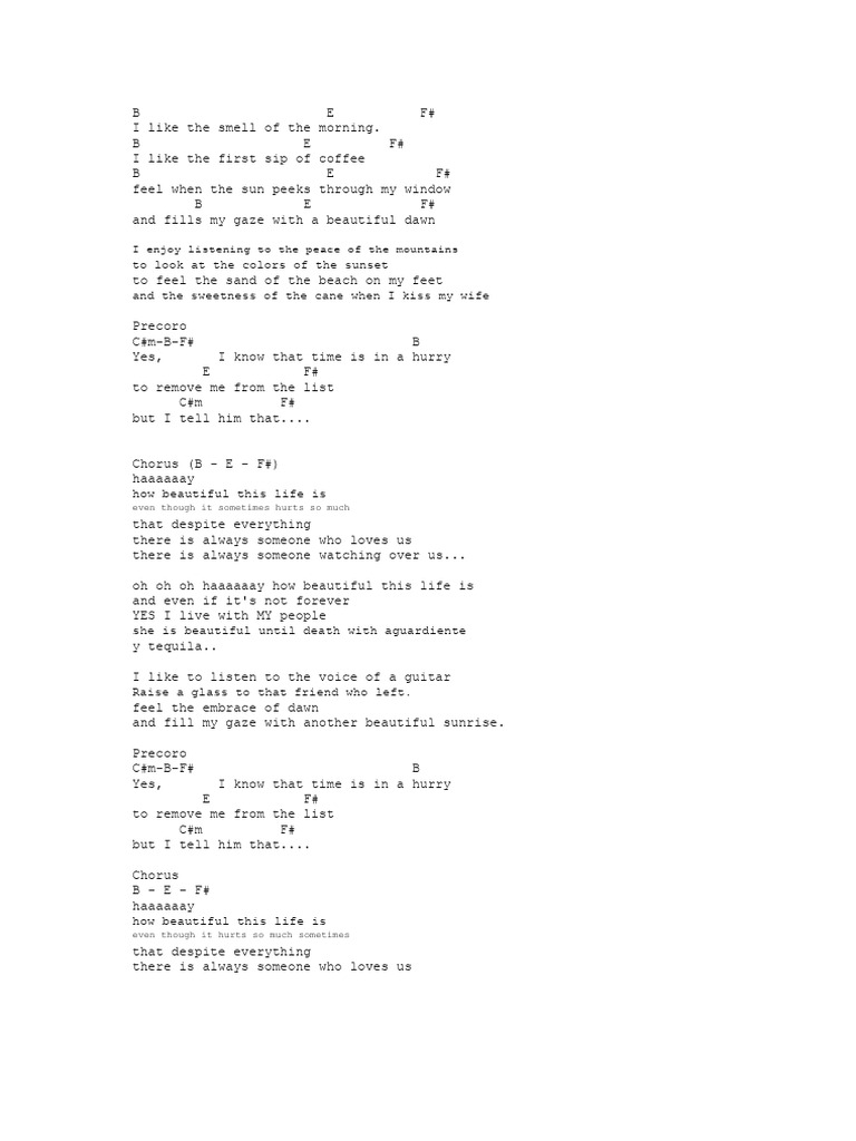How Beautiful This Life Is With Chords | PDF