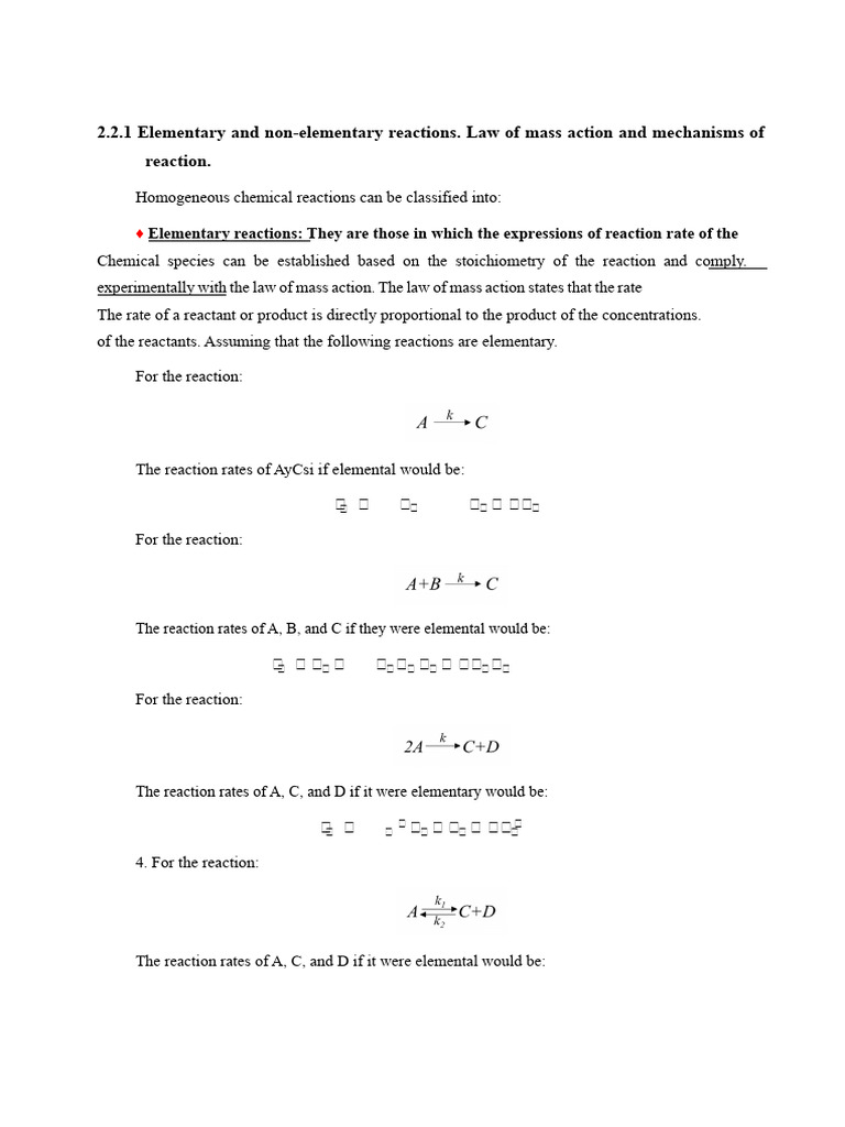 THEME 2.2.1 Elemental and non-elemental reactions | PDF | Reaction Rate ...