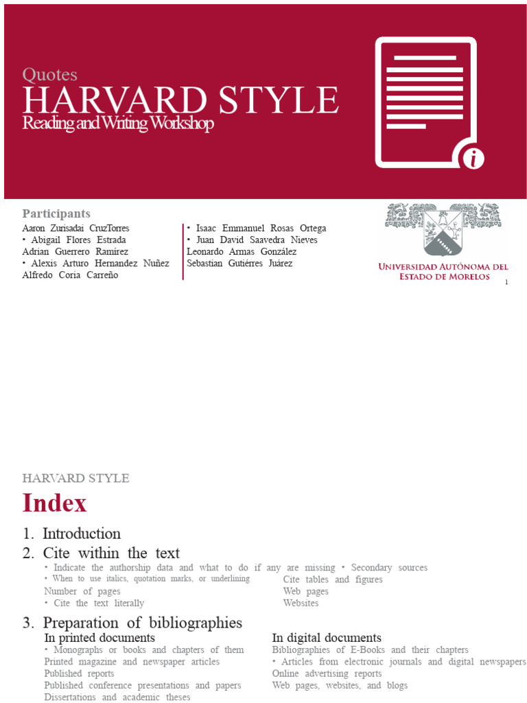 Harvard Style Presentation | PDF | Citation | Quotation Mark
