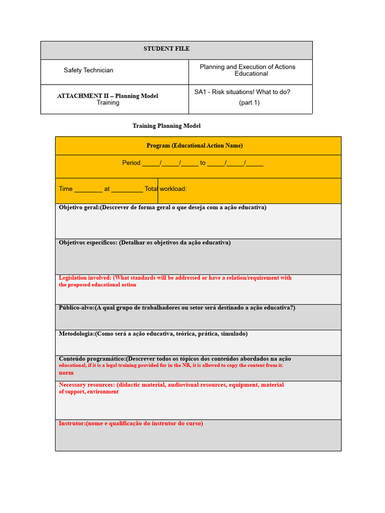Appendix 2 - Training Planning Model | PDF