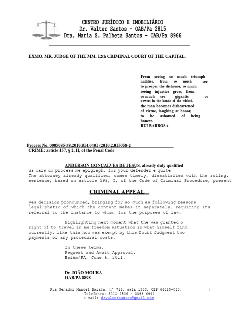 Criminal Appeal for Wrongful Conviction | PDF | Acquittal | Presumption ...