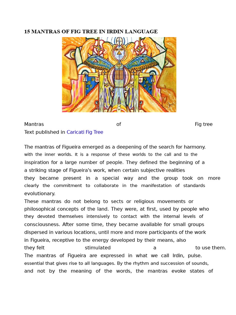 15 Mantras of Fig Tree in Irdin Language | PDF | Mantra | Consciousness