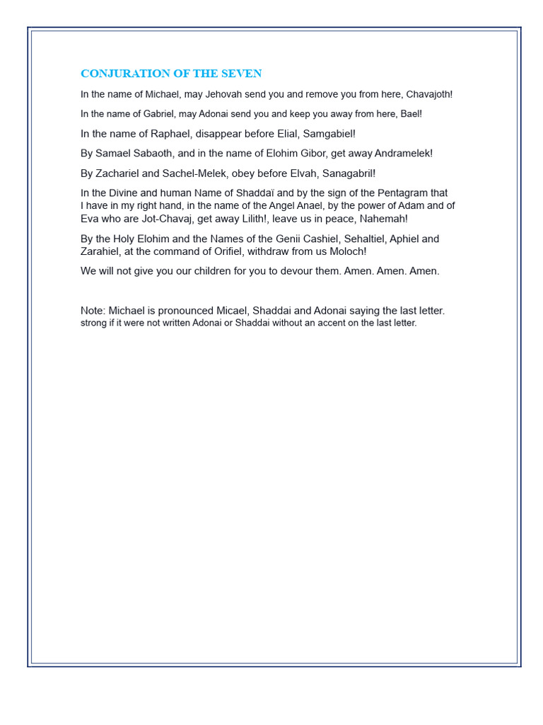 Rituals for Conjuring Spirits and Angels | PDF