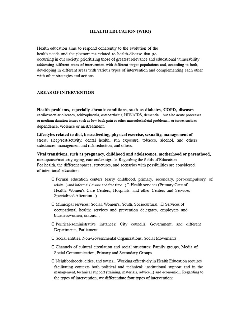 Education For Individual and Collective Health and | PDF | Attitude ...