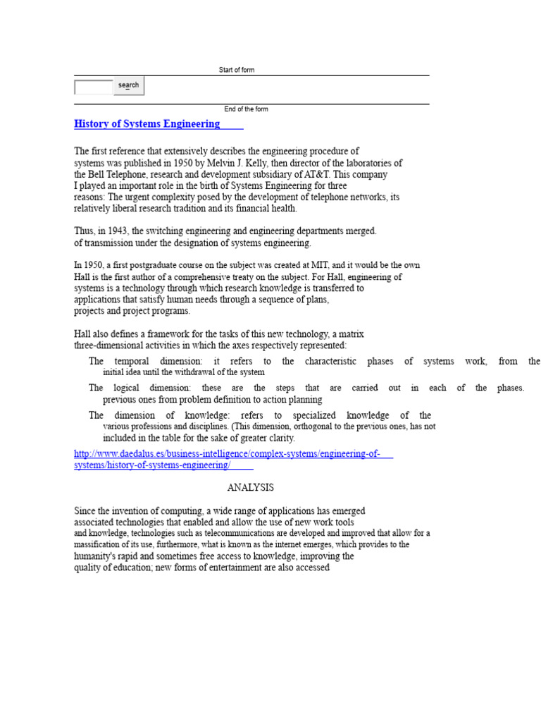 History of Systems Engineering | PDF | Systems Engineering | System