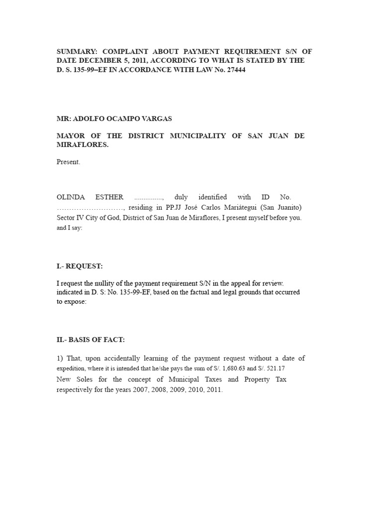 Arbitration Writing Model | PDF | Lawsuit | Taxes