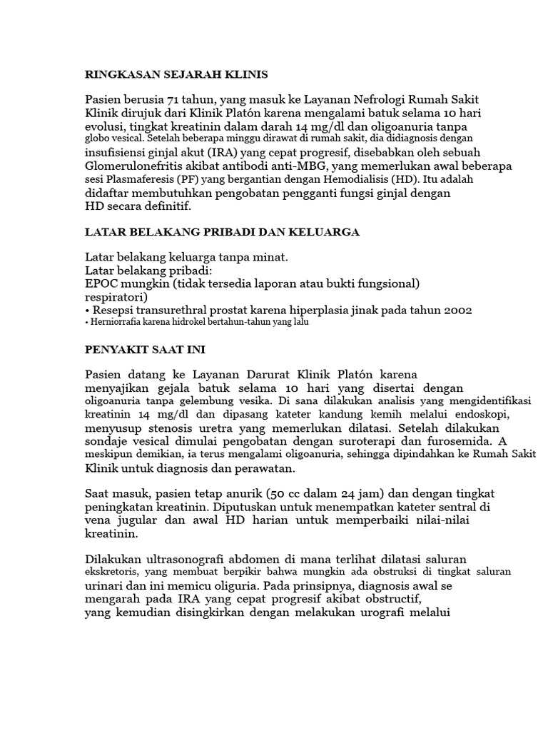 Insufisiensi Ginjal Akut: Kasus 71 Tahun | PDF