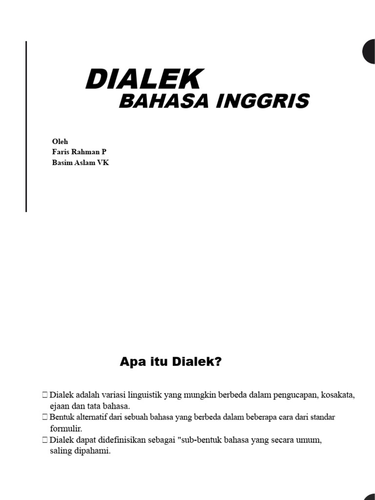 Memahami Dialek: Jenis dan Standarisasi | PDF