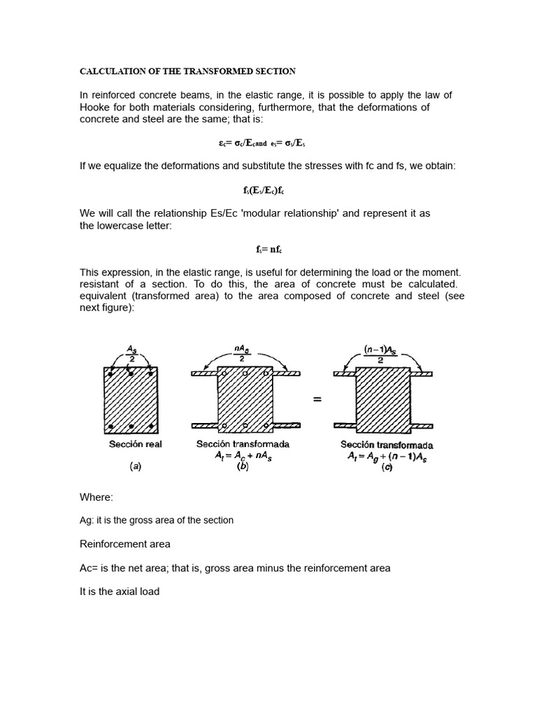 Calculation of The Transformed Section | PDF