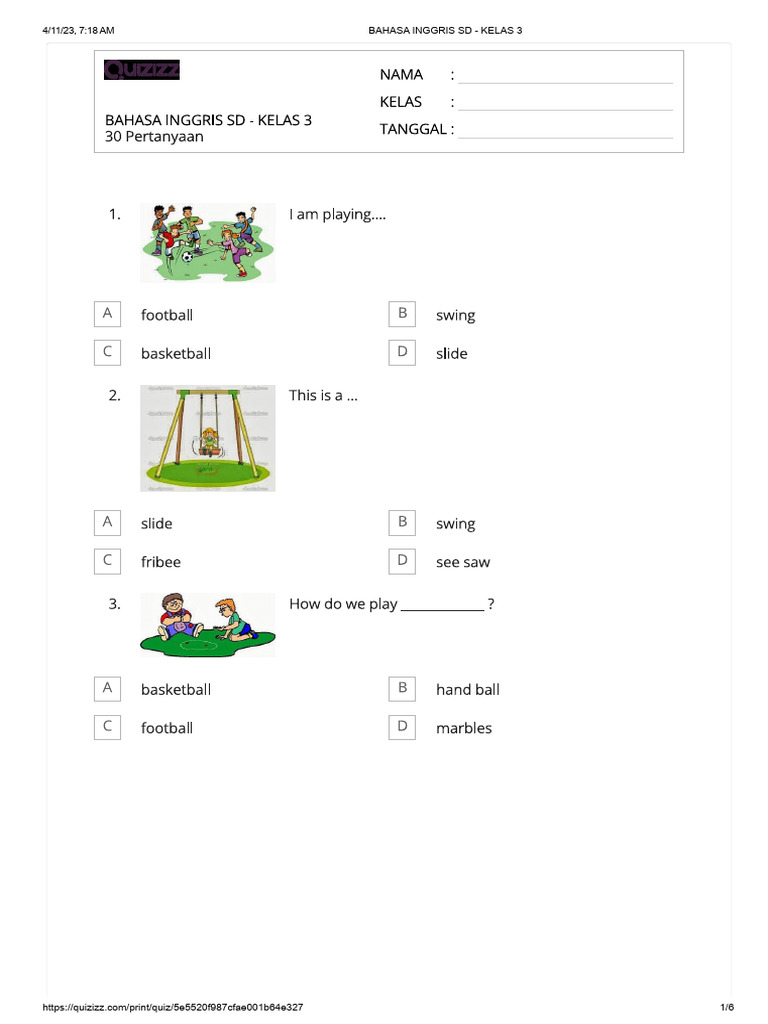 Assignment of English Language Class 3 | PDF
