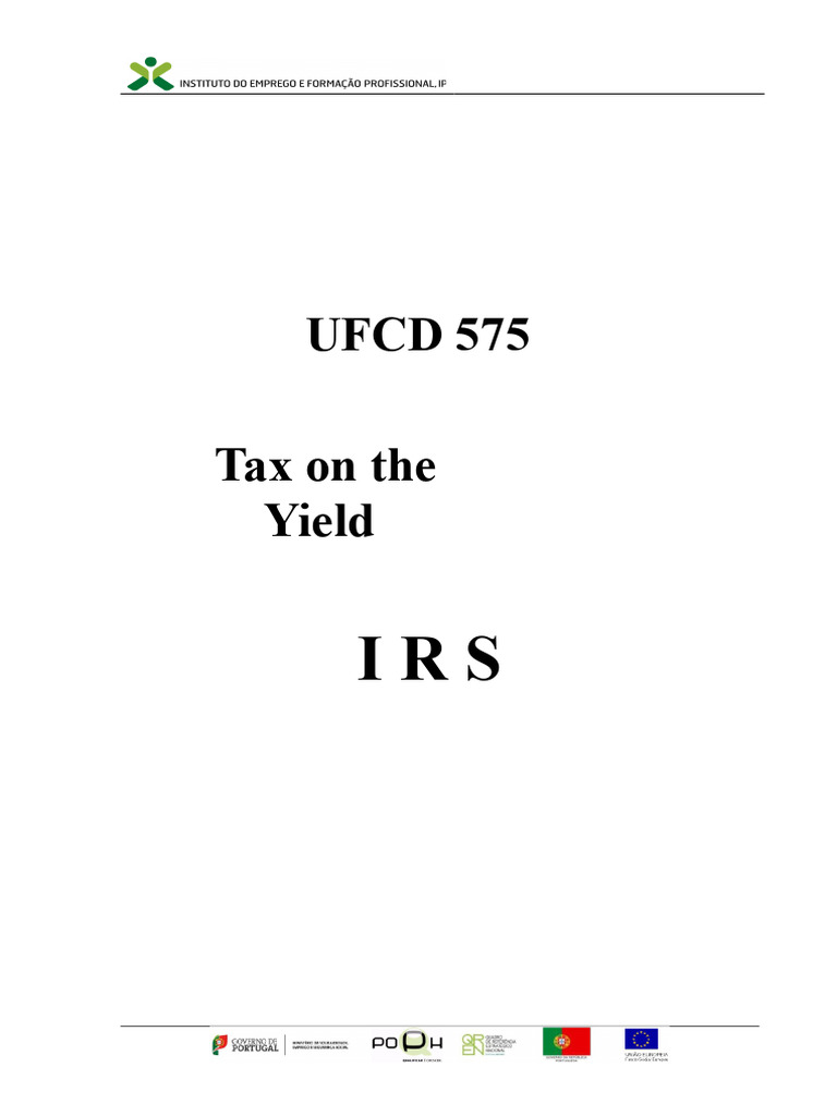 Ufcd 575 Manual of IRS Iefp V R | PDF | Tax Deduction | Taxes