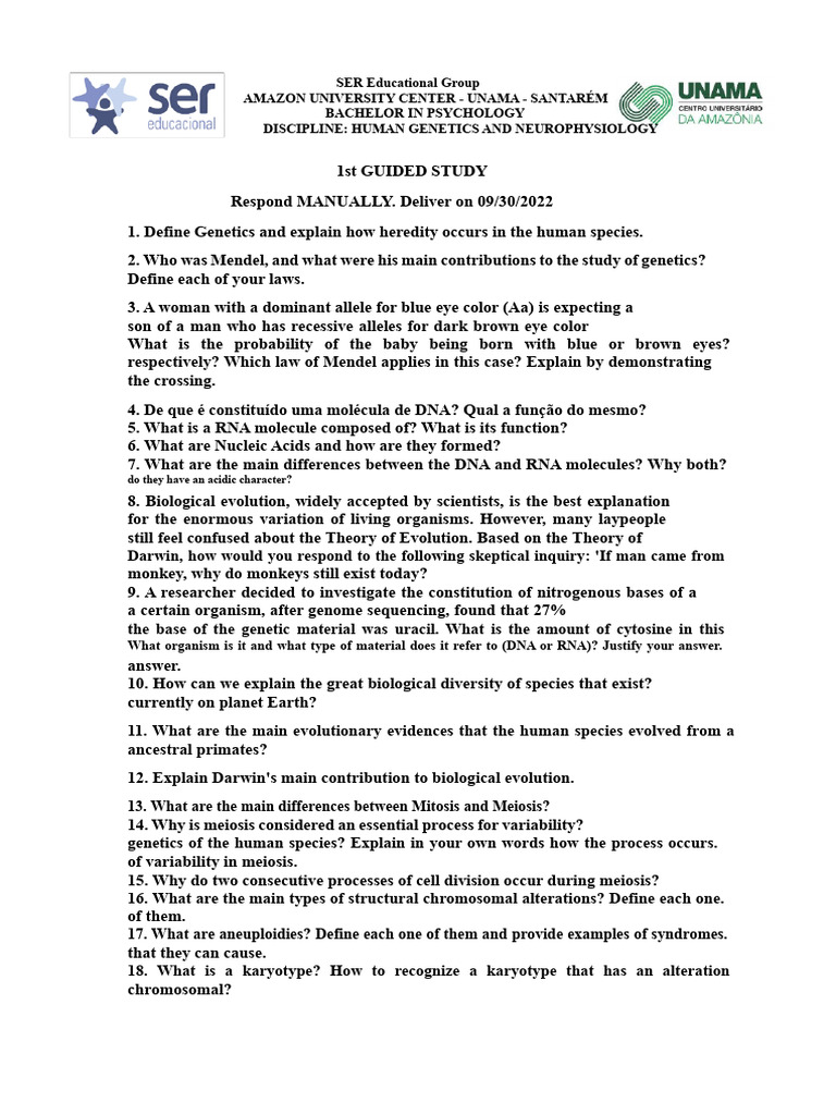 Human Genetics and Evolution Study Guide | PDF | Genetics | Evolution