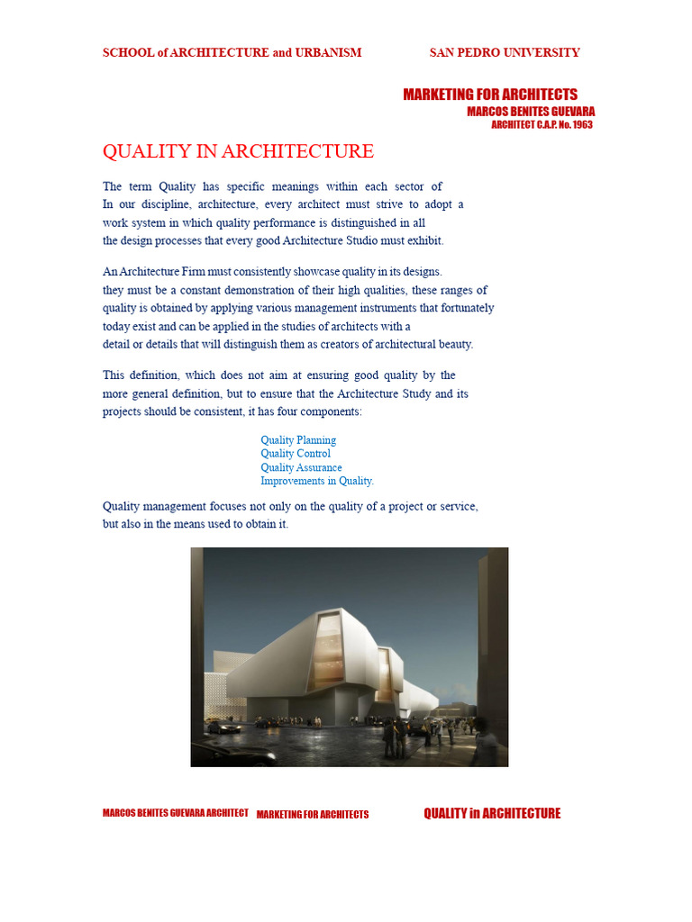 Quality in Architecture | PDF | Quality Management | Six Sigma