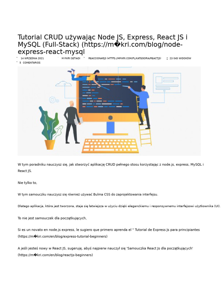Tutorial CRUD z użyciem Node JS, Express, React JS i MySQL (Full-Stack ...