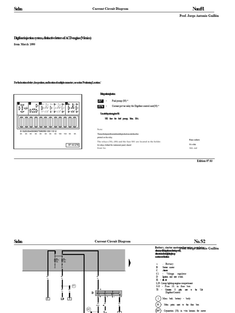 Digifant Injection System Circuit Diagram | PDF | Vehicle Technology ...