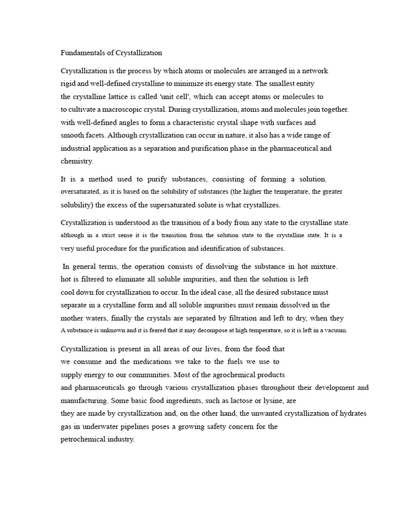 Fundamentals of Crystallization | PDF | Crystallization | Nucleation
