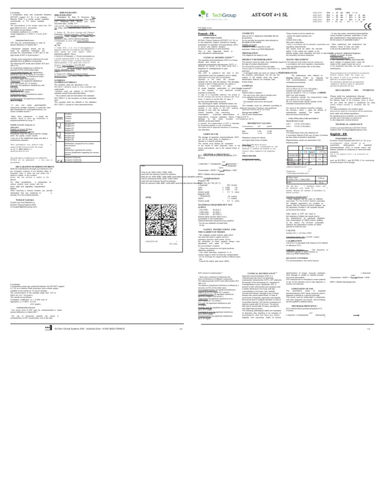 Ast Got 4 1 SL Elitechgroup | PDF | Detection Limit | Blood Plasma