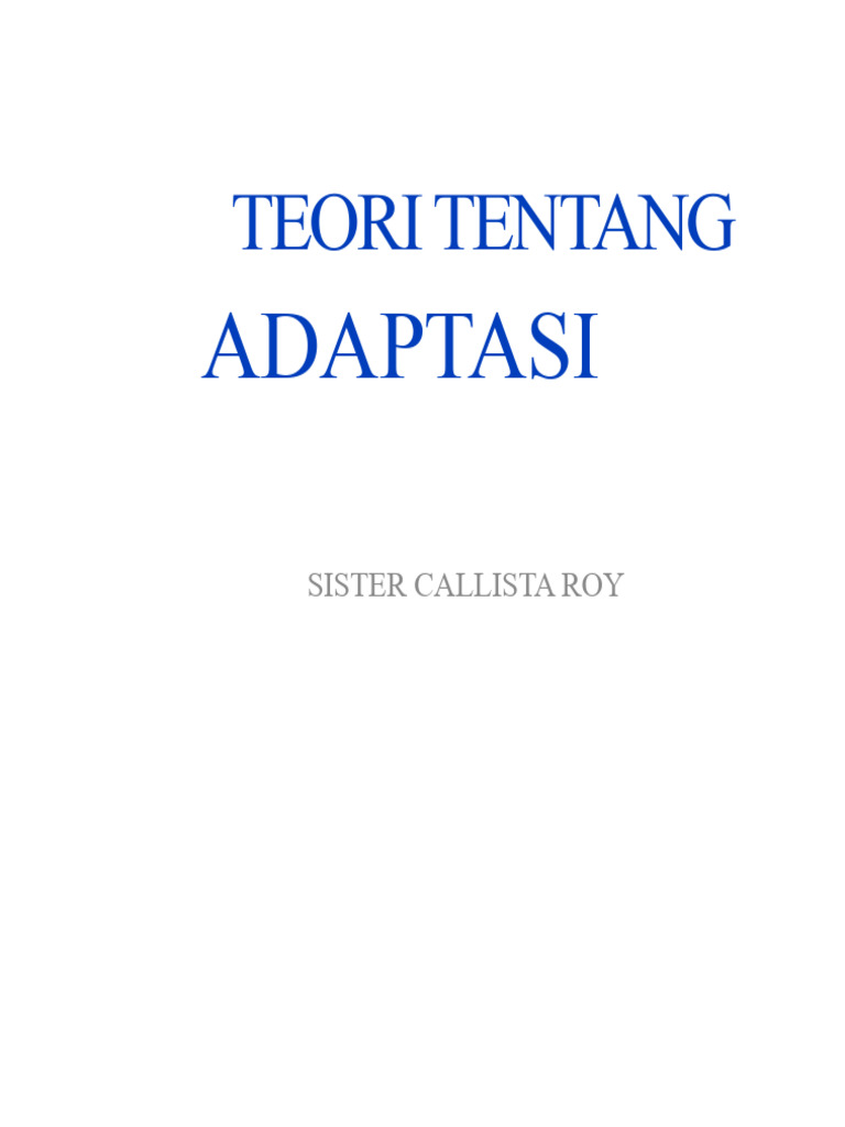 Teori Adaptasi Sister Callista Roy | PDF