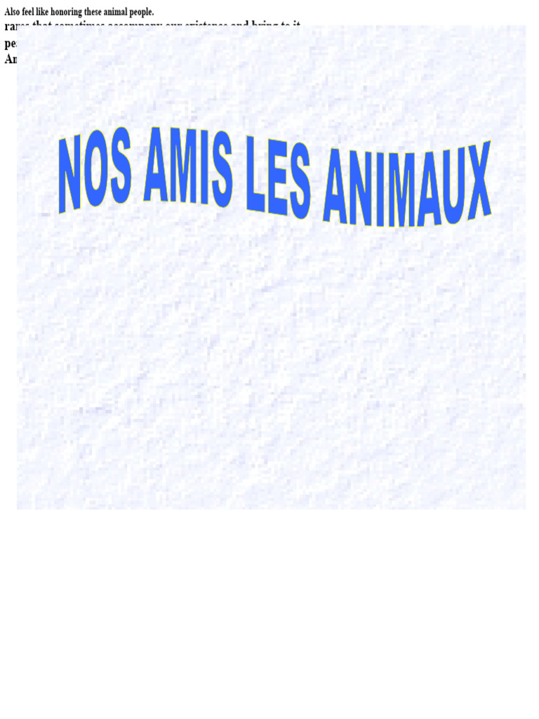 Our animal friends (1) | PDF | Zoology