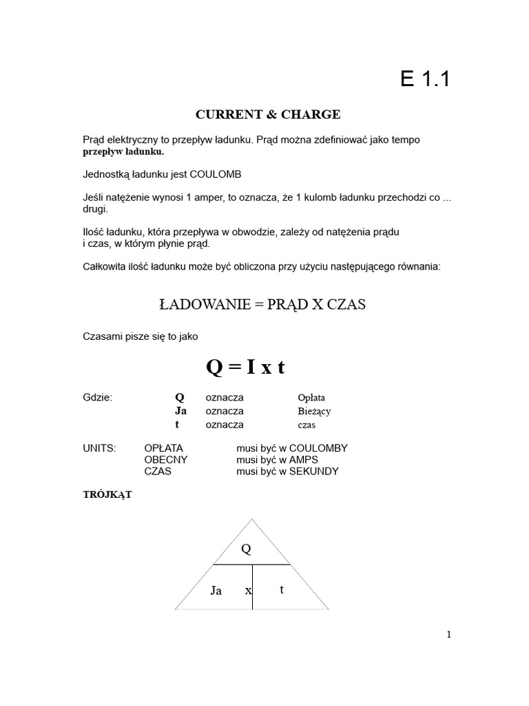Q Ixt: Ładowanie Prąd X Czas | PDF