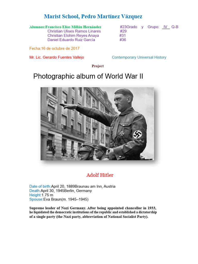 Photographic Album of World War II | PDF