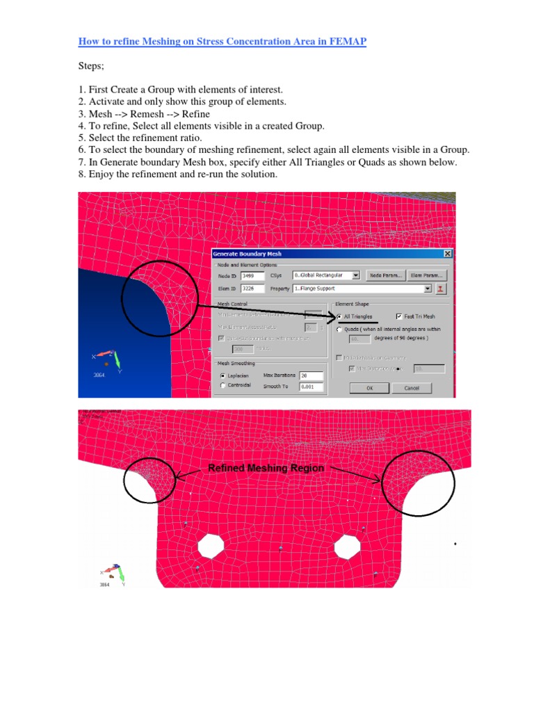 FEMAP Meshing Refinement | PDF