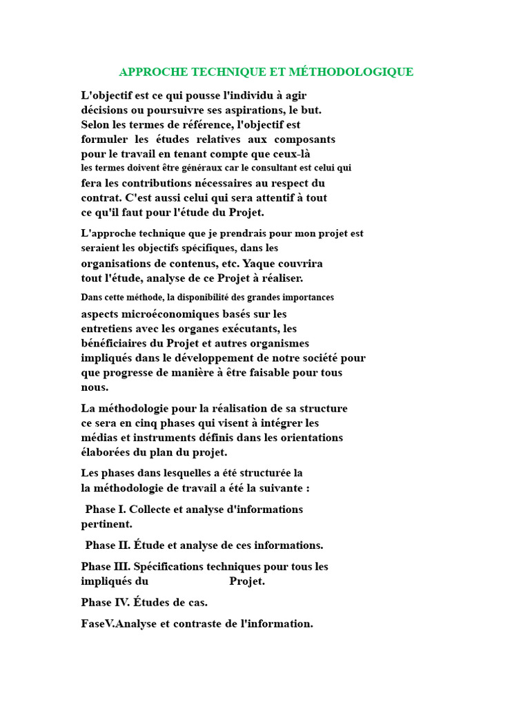 Approche Technique Et Méthodologique | PDF | Essai clinique | Planification