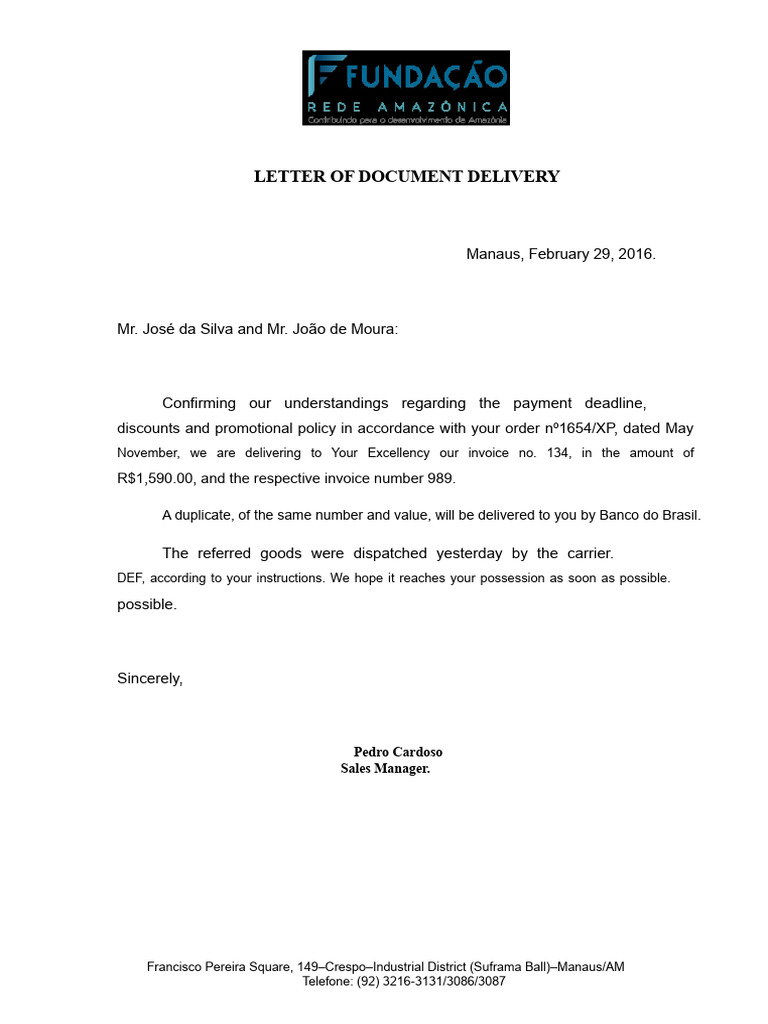 Document Submission Letter | PDF