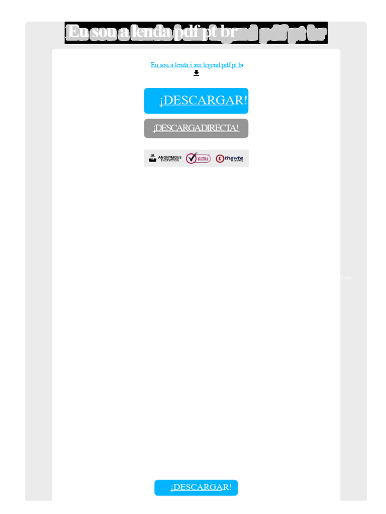 Yo Soy Leyenda I Am Legend PDF Esp | PDF