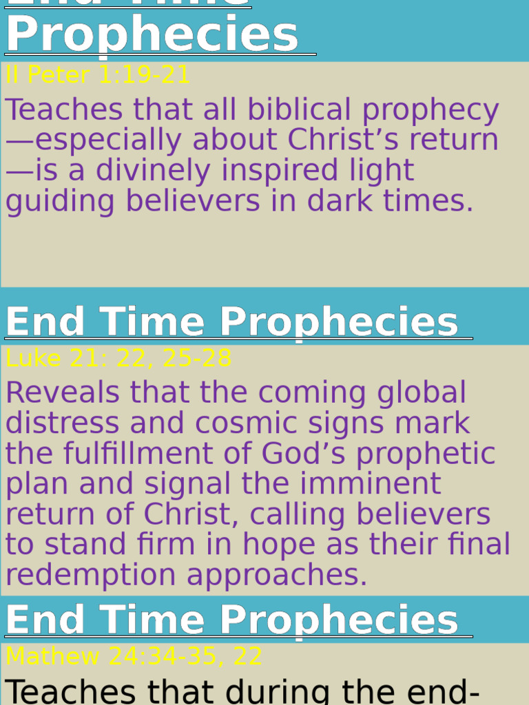 End Time Prophecies and Their Implications | PDF