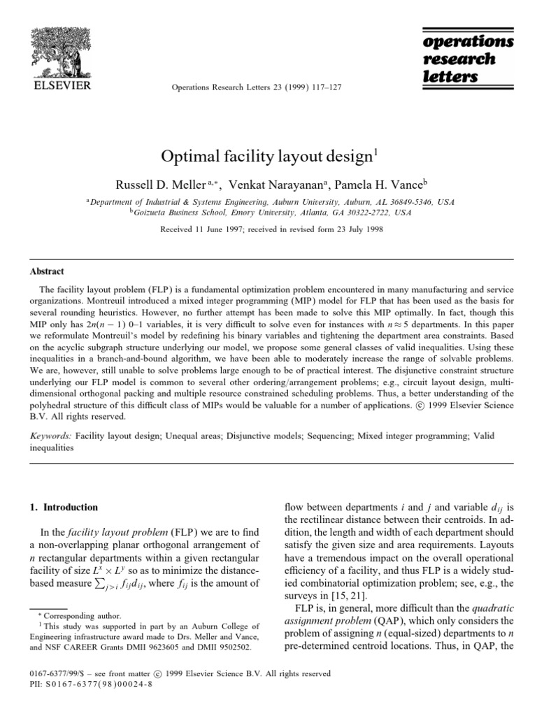 Optimal Facility Layout Design | PDF | Linear Programming | Mathematical Concepts