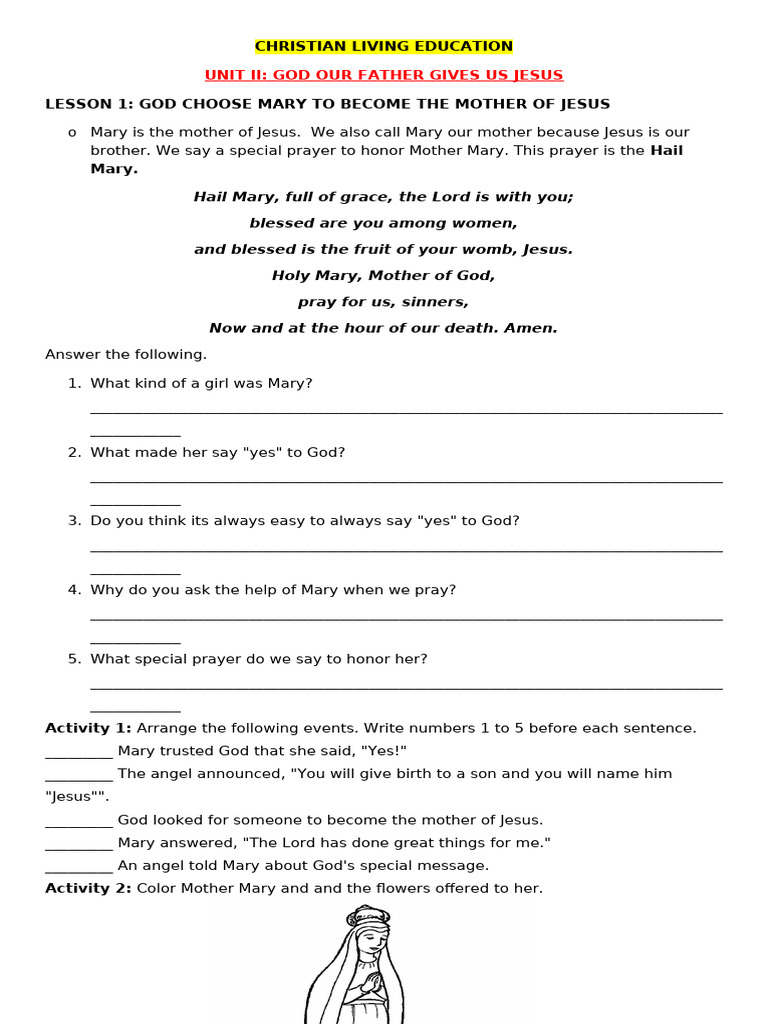 2ND Grading Module Cle, GMRC | PDF | Mary, Mother Of Jesus | Jesus