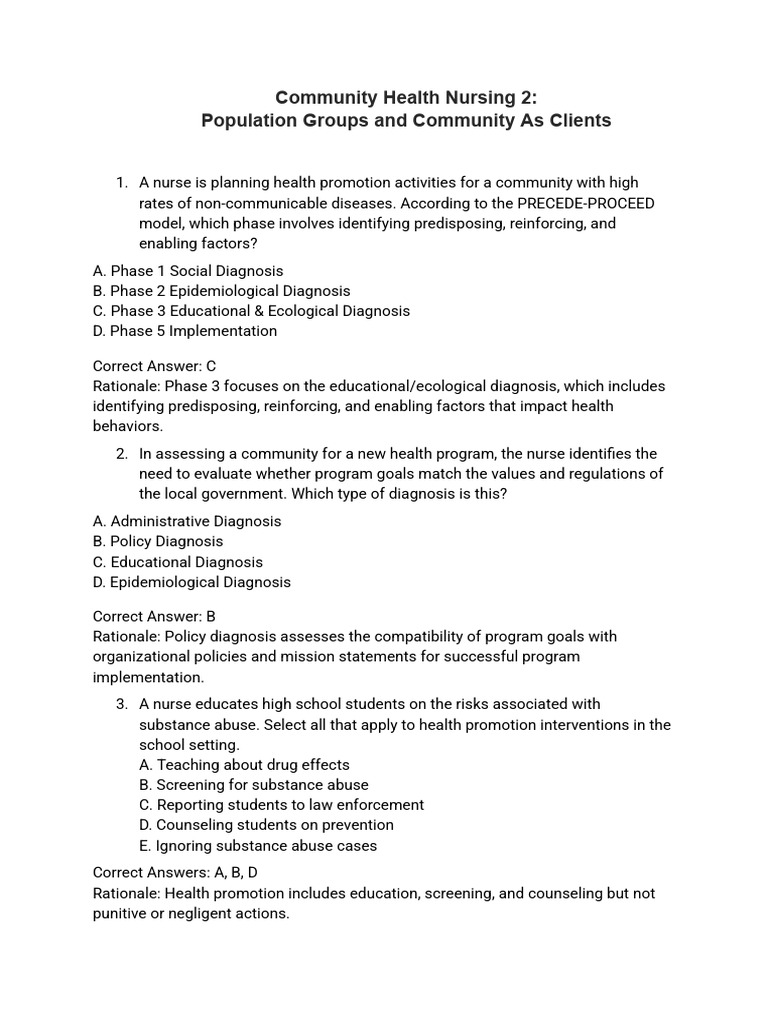 Community Health Nursing Strategies | PDF | Nursing | Occupational ...