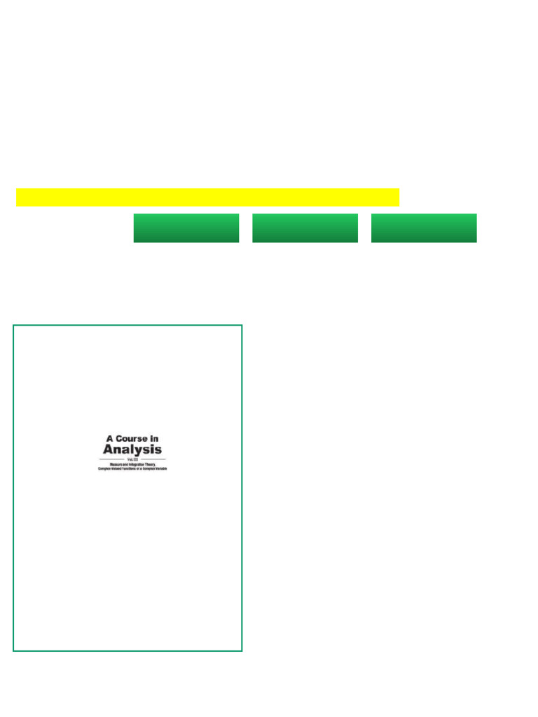 (Ebook) A Course in Analysis Volume III: Measure and Integration Theory, Complex-valued ...
