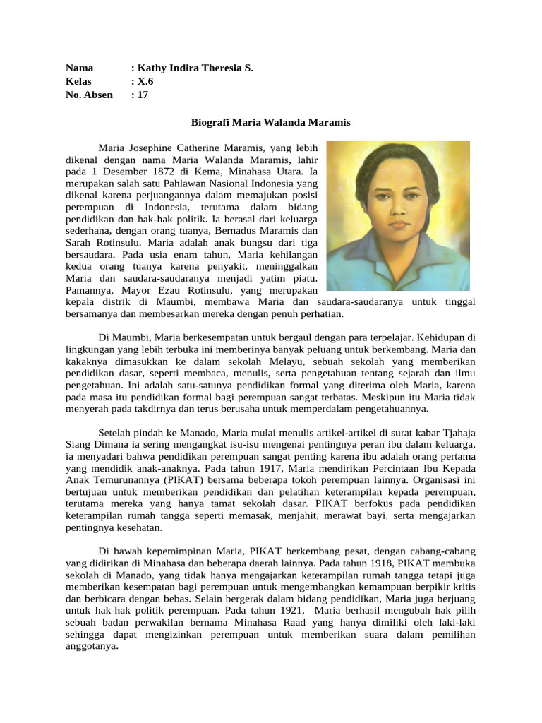 Biografi Maria Walanda Maramis | PDF