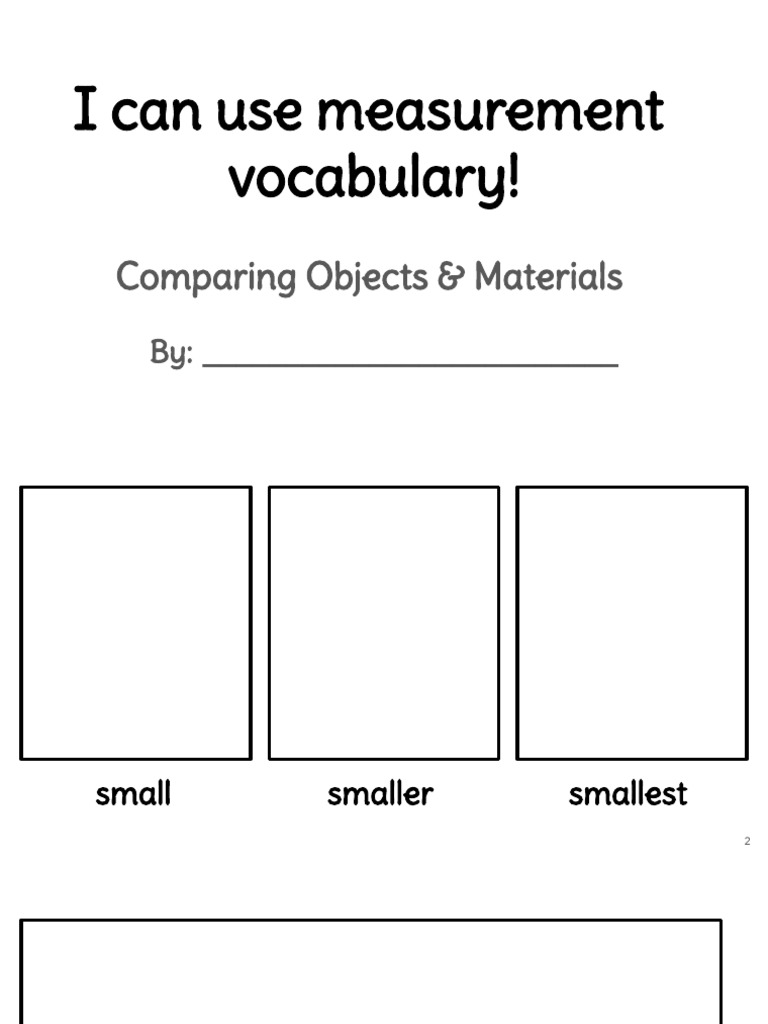 Measurement Vocabulary for Comparisons | PDF